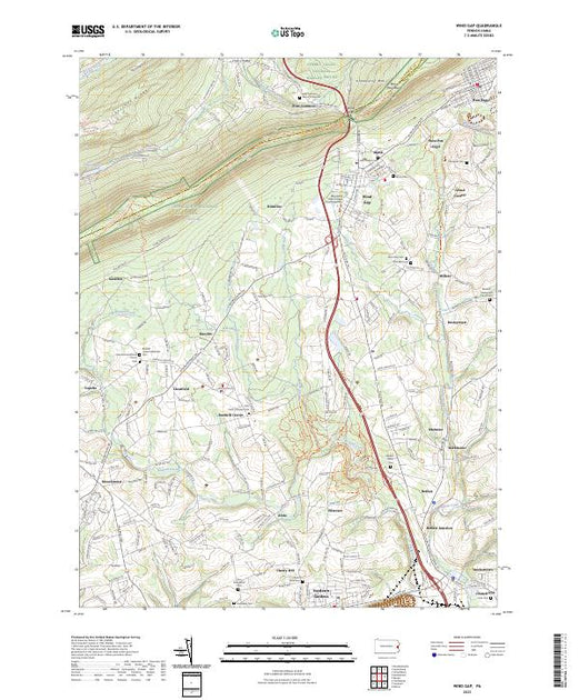 US Topo 7.5-minute map for Wind Gap PA – American Map Store