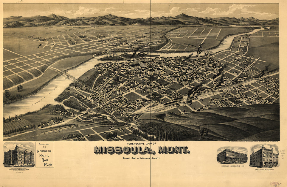 Perspective Map of Missoula, Montana, 1891 – American Map Store