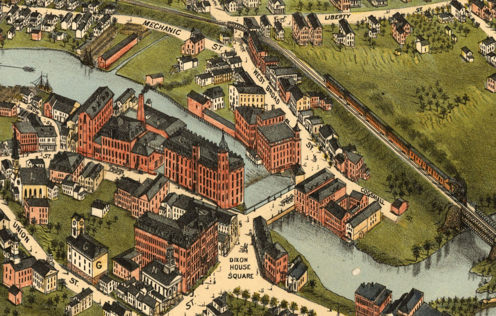 Bird's Eye View of Westerly, RI - 1877 – American Map Store