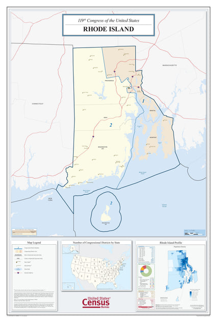 Rhode Island Congressional District Wall Map – American Map Store