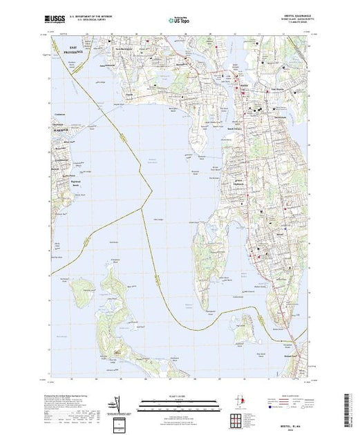 US Topo 7.5-minute map for Bristol RIMA – American Map Store