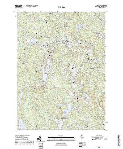 US Topo 7.5-minute map for Chepachet RI – American Map Store