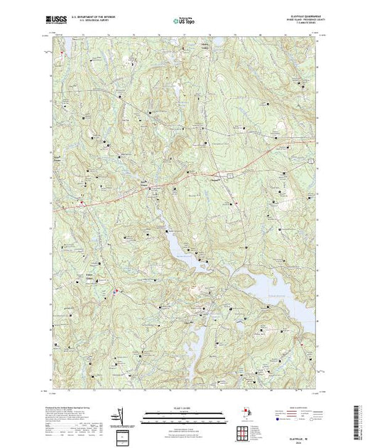 US Topo 7.5-minute map for Clayville RI – American Map Store