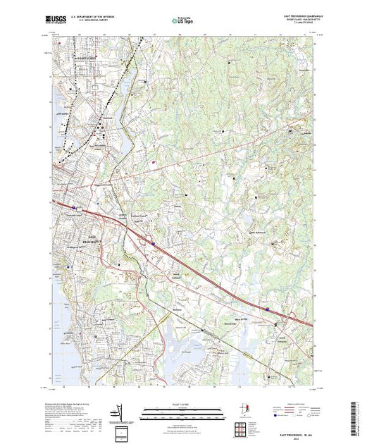 US Topo 7.5-minute map for East Providence RIMA – American Map Store