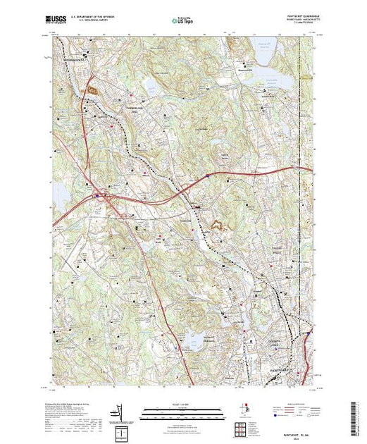 US Topo 7.5-minute map for Pawtucket RIMA – American Map Store