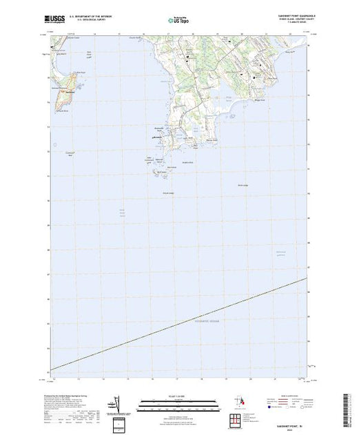 US Topo 7.5-minute map for Sakonnet Point RI – American Map Store