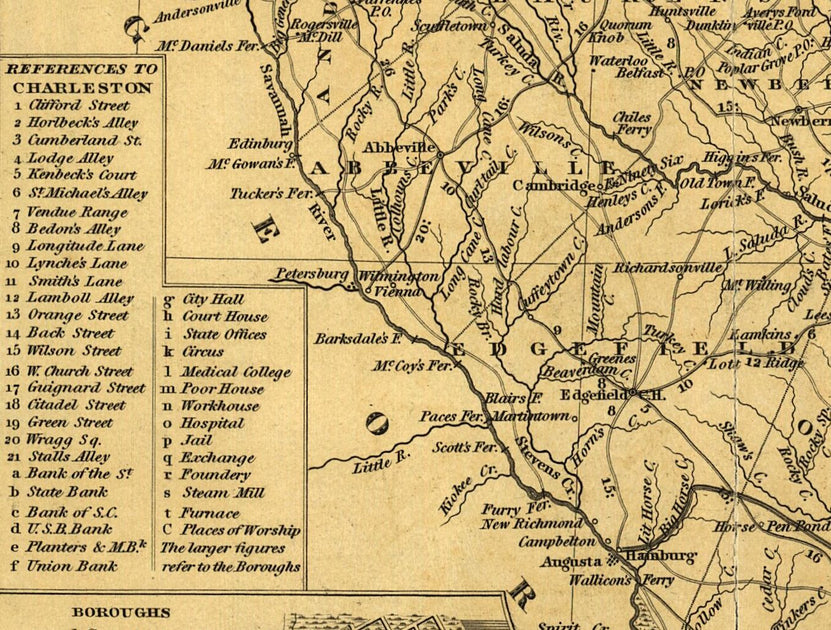 A New Map of South Carolina, 1833 – American Map Store