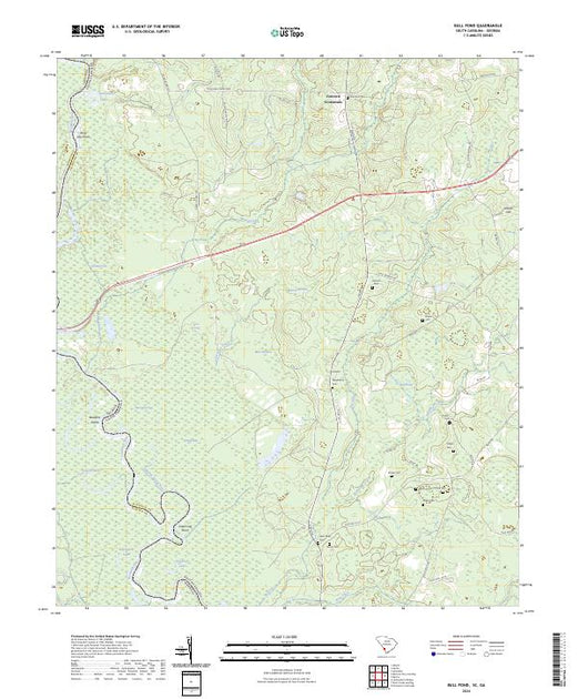 US Topo 7.5-minute map for Bull Pond SCGA – American Map Store
