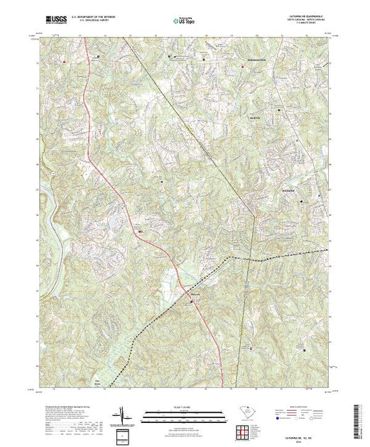 US Topo 7.5-minute map for Catawba NE SCNC – American Map Store