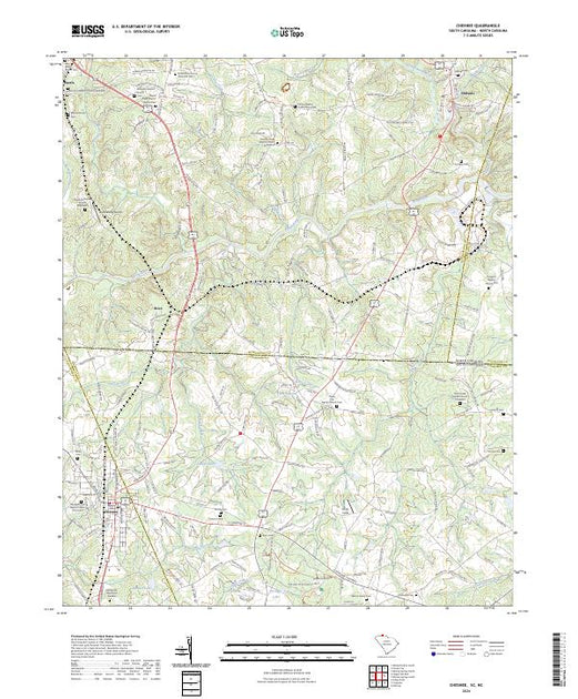 US Topo 7.5-minute map for Chesnee SCNC – American Map Store
