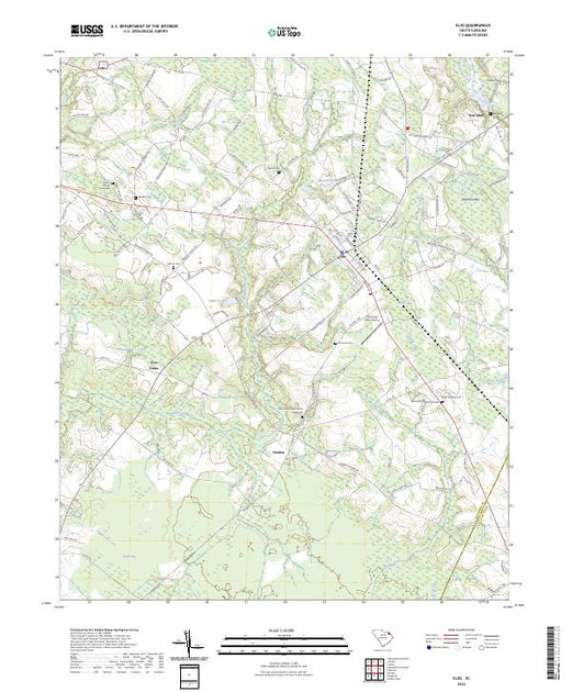 US Topo 7.5-minute map for Clio SC – American Map Store