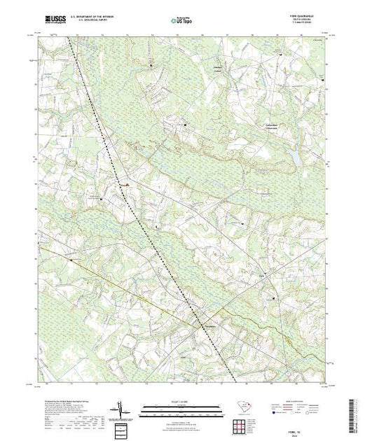 US Topo 7.5-minute map for Fork SC – American Map Store