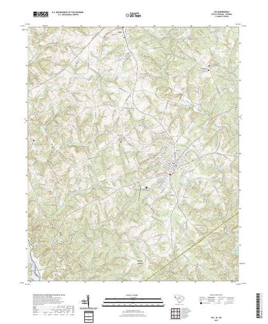 US Topo 7.5-minute map for Iva SCGA – American Map Store