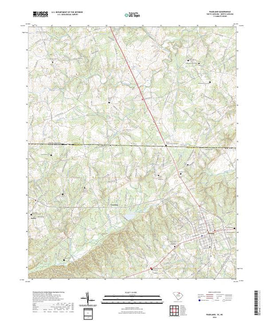 US Topo 7.5-minute map for Pageland SCNC – American Map Store