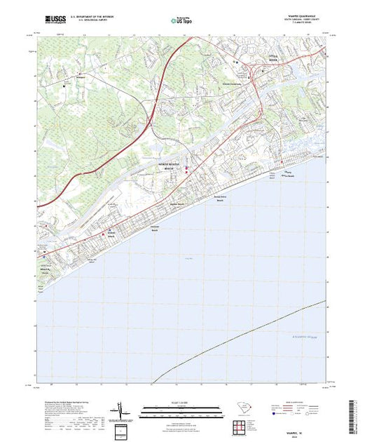 US Topo 7.5-minute map for Wampee SC – American Map Store