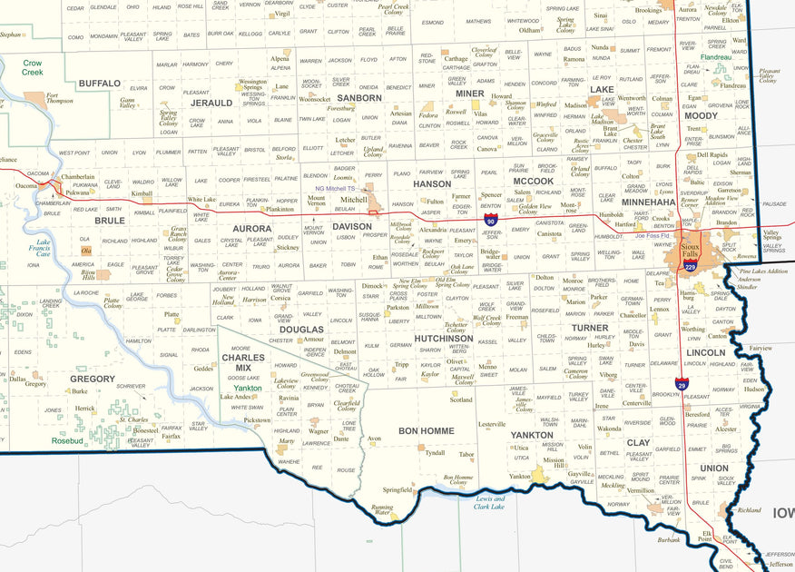 South Dakota Congressional District Wall Map – American Map Store