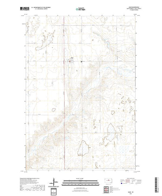 USGS US Topo 7.5-minute map for Agar SD 2021 – American Map Store
