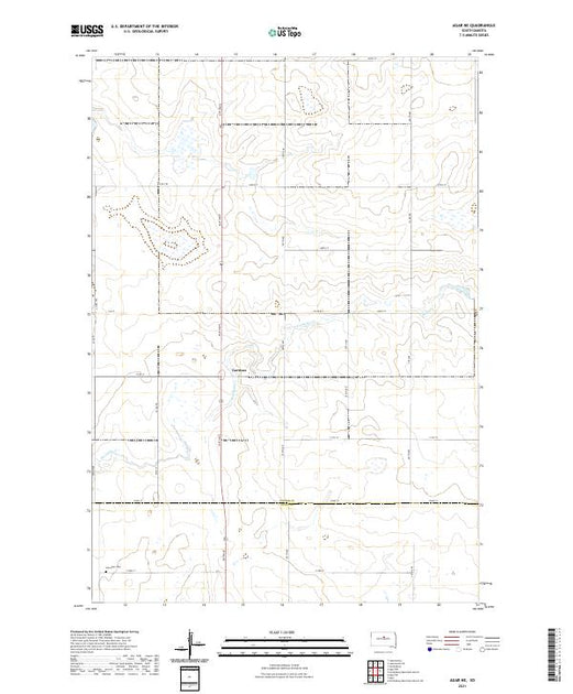 USGS US Topo 7.5-minute map for Agar NE SD 2021 – American Map Store