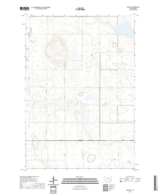 USGS US Topo 7.5-minute map for Agar NW SD 2021 – American Map Store