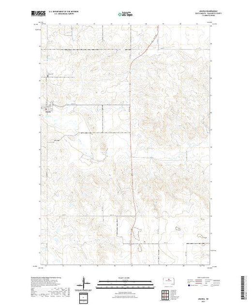 USGS US Topo 7.5-minute map for Akaska SD 2021 – American Map Store