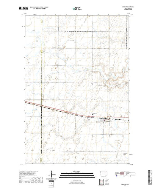 USGS US Topo 7.5-minute map for Andover SD 2021 – American Map Store