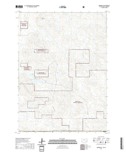 USGS US Topo 7.5-minute map for Ardmore SE SDNE 2021 – American Map Store
