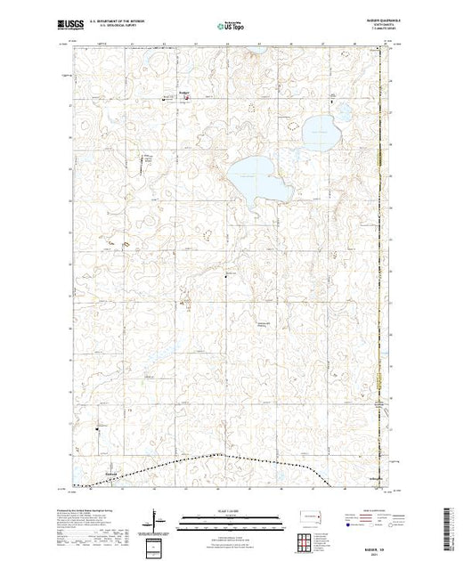 USGS US Topo 7.5-minute map for Badger SD 2021 – American Map Store