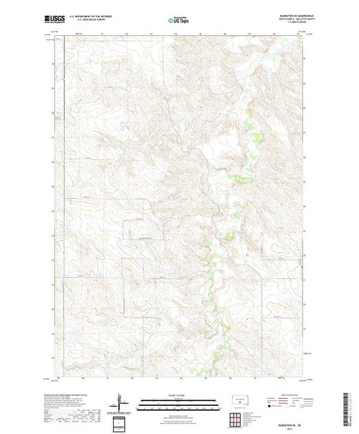 USGS US Topo 7.5-minute map for Badnation SE SD 2021 – American Map Store