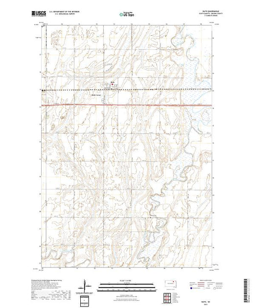USGS US Topo 7.5-minute map for Bath SD 2021 – American Map Store