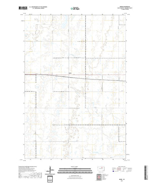 USGS US Topo 7.5-minute map for Beebe SD 2021 – American Map Store