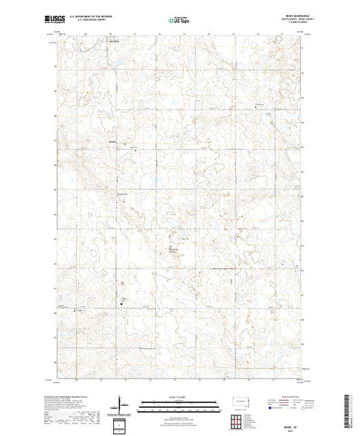 USGS US Topo 7.5-minute map for Bemis SD 2021 – American Map Store