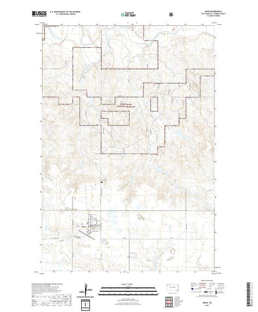 USGS US Topo 7.5-minute map for Bison SD 2021 – American Map Store