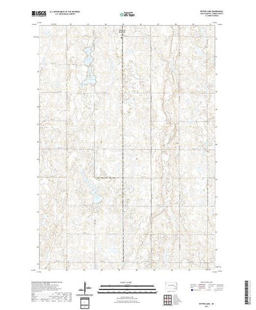 USGS US Topo 7.5-minute map for Bitter Lake SD 2021 – American Map Store