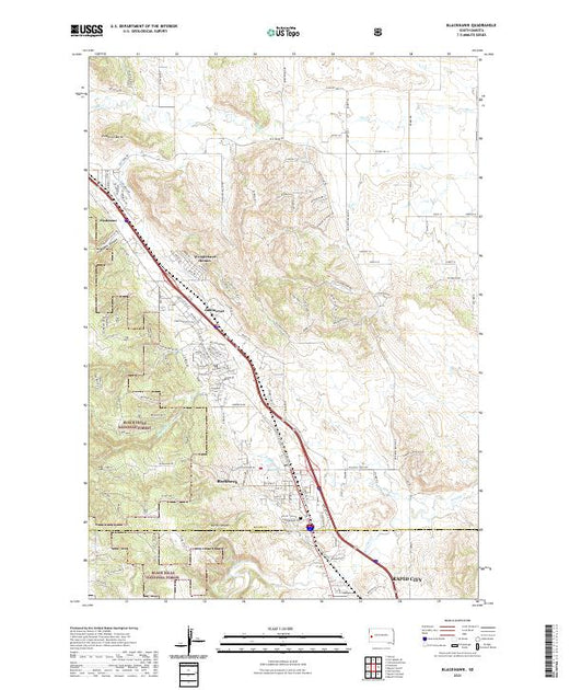 USGS US Topo 7.5-minute map for Blackhawk SD 2021 – American Map Store