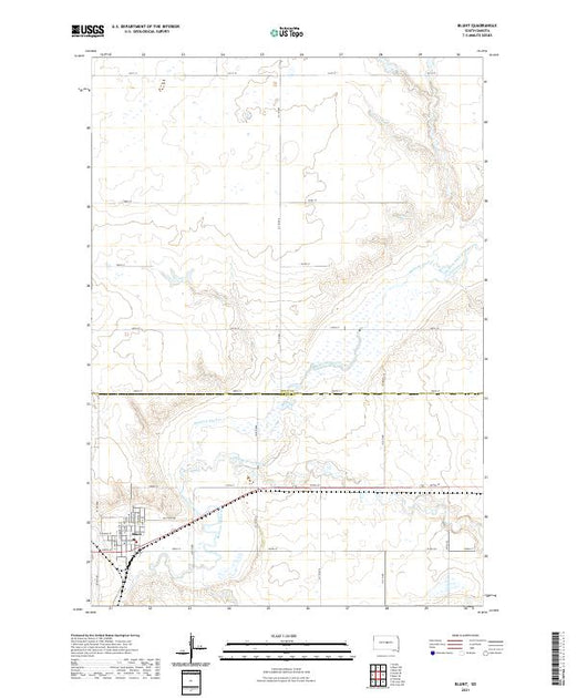 USGS US Topo 7.5-minute map for Blunt SD 2021 – American Map Store