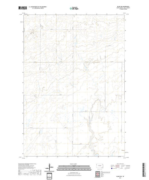 USGS US Topo 7.5-minute map for Blunt NW SD 2021 – American Map Store