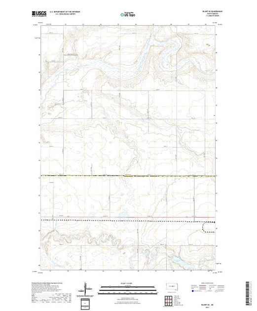 USGS US Topo 7.5-minute map for Blunt SE SD 2021 – American Map Store