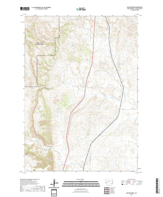 USGS US Topo 7.5-minute map for Boland Ridge SD 2021 – American Map Store