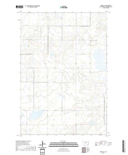 USGS US Topo 7.5-minute map for Bowdle SE SD 2021 – American Map Store