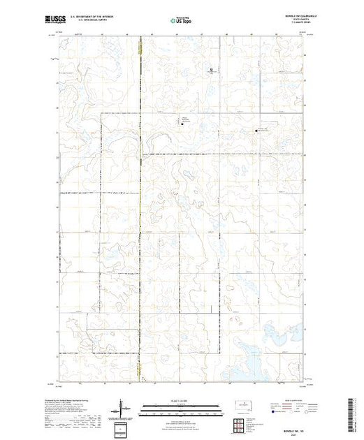 USGS US Topo 7.5-minute map for Bowdle SW SD 2021 – American Map Store