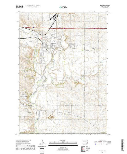 USGS US Topo 7.5-minute map for Brandon SDIA 2021 – American Map Store