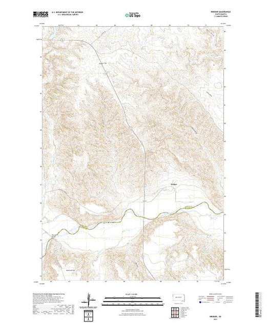 USGS US Topo 7.5-minute map for Bridger SD 2021 – American Map Store