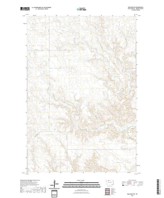USGS US Topo 7.5-minute map for Bullhead SW SD 2021 – American Map Store