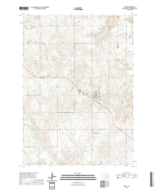 USGS US Topo 7.5-minute map for Burke SD 2021 – American Map Store