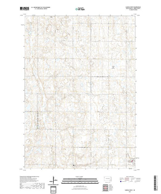 USGS US Topo 7.5-minute map for Canova West SD 2021 – American Map Store