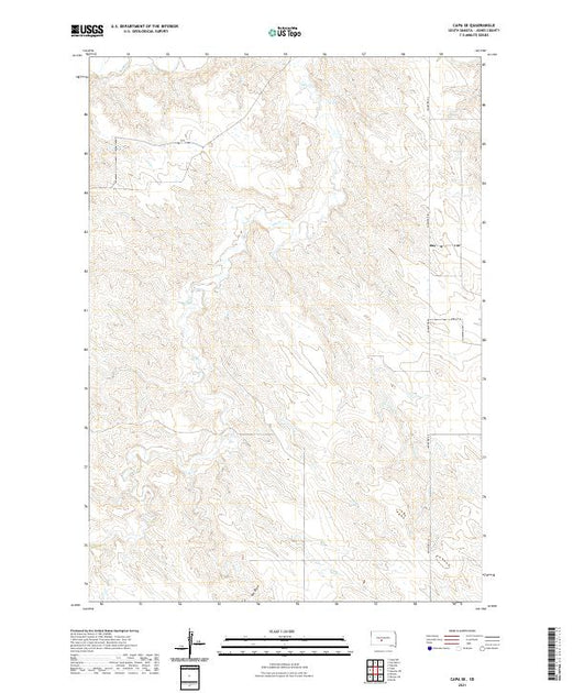 USGS US Topo 7.5-minute map for Capa SE SD 2021 – American Map Store