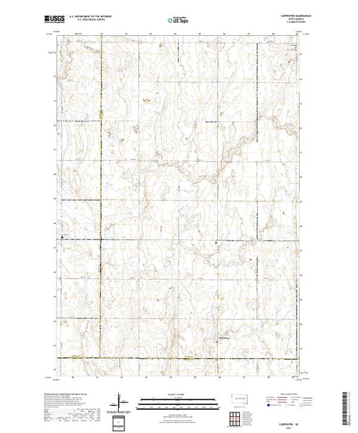 USGS US Topo 7.5-minute map for Carpenter SD 2021 – American Map Store