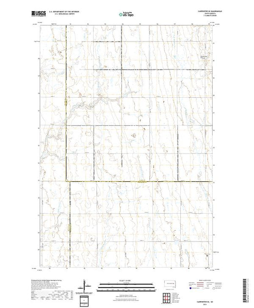 USGS US Topo 7.5-minute map for Carpenter SE SD 2021 – American Map Store