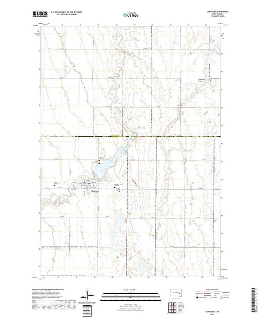 USGS US Topo 7.5-minute map for Carthage SD 2021 – American Map Store