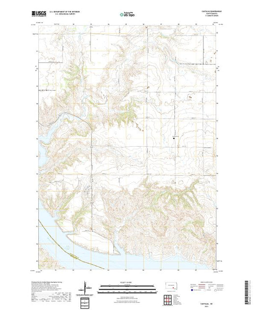 USGS US Topo 7.5-minute map for Castalia SD 2021 – American Map Store